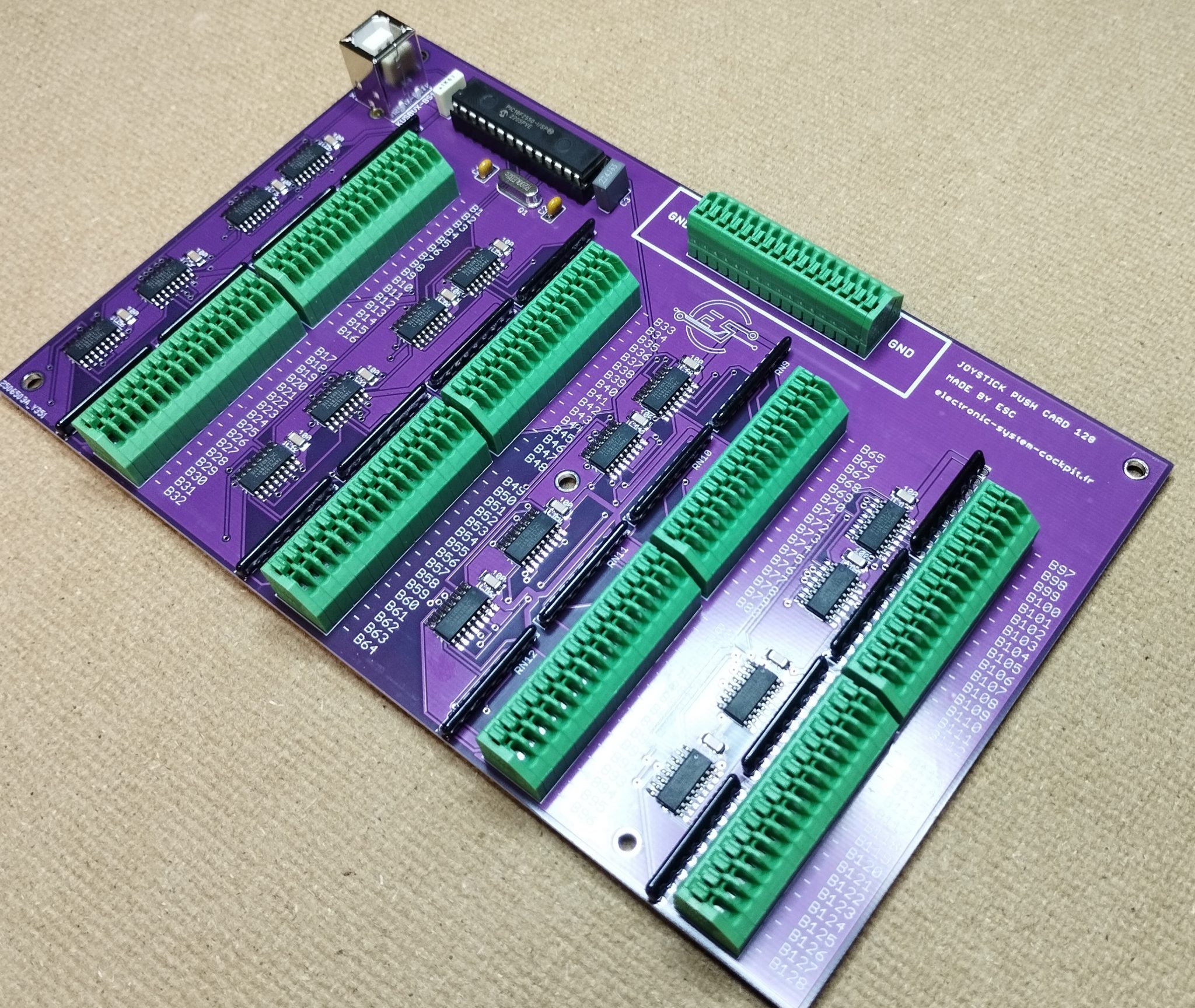 Carte 128 Boutons Joystick Esc Electronic System Cockpit