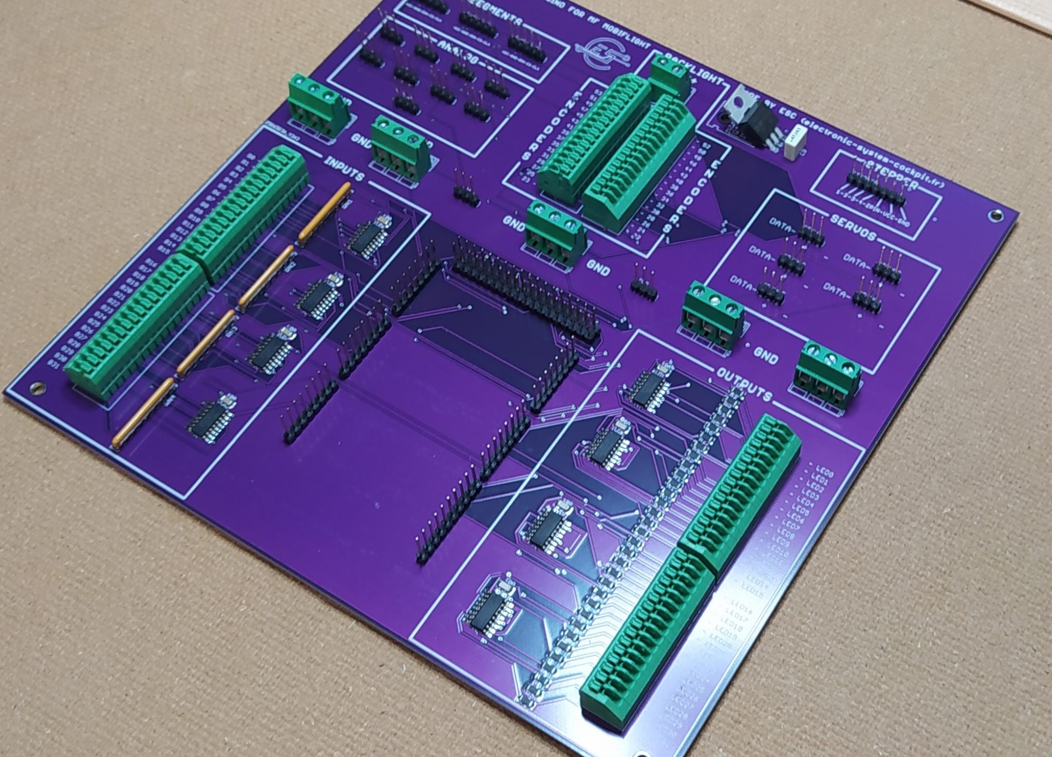 Cartão alargado V1 arduino para Mobiflight – ESC Electronic-System-Cockpit